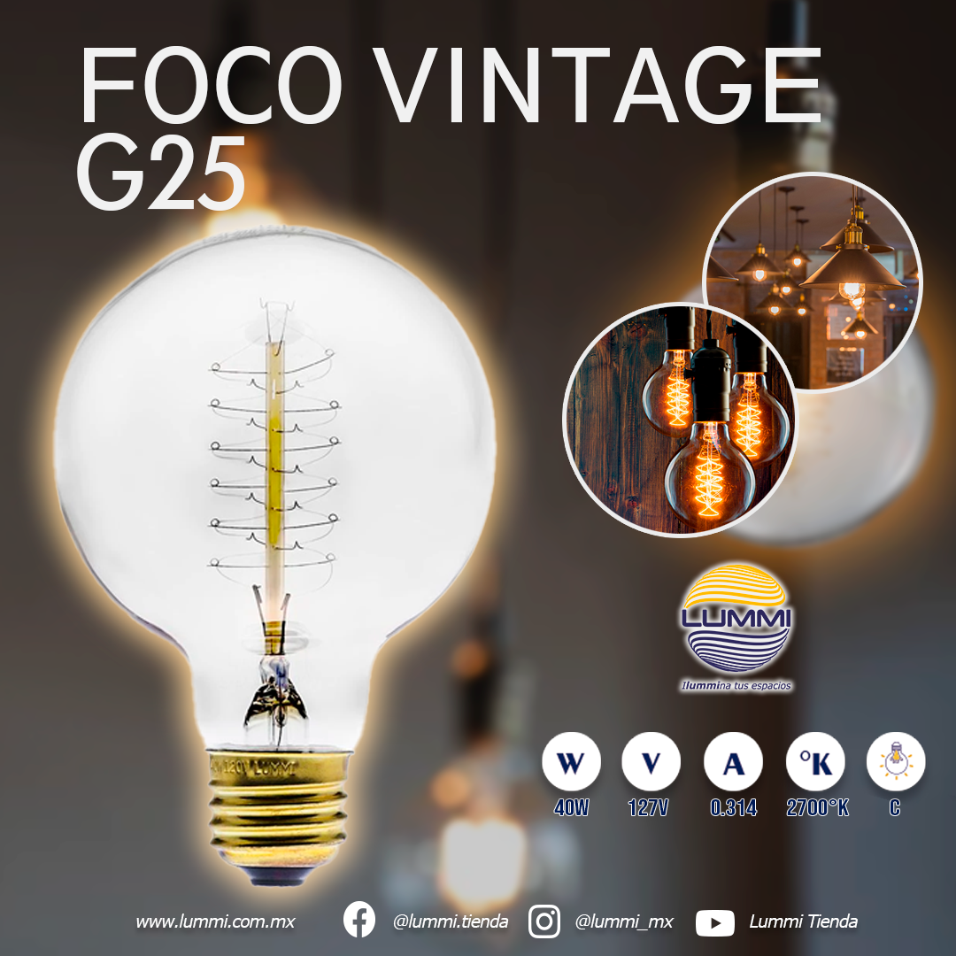Foco vintage 40W (G25) – Lummi